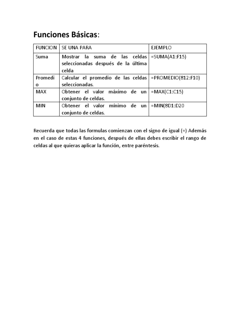 Funciones Basicas World | PDF