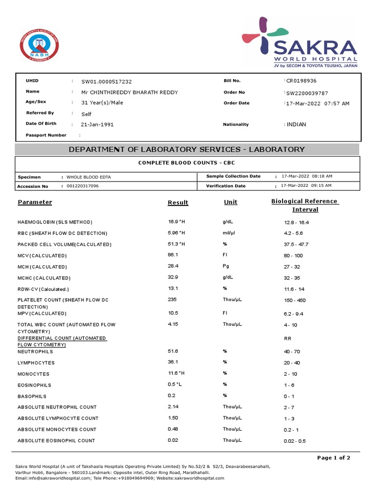 Department of Laboratory Services - Laboratory: Biological Reference ...