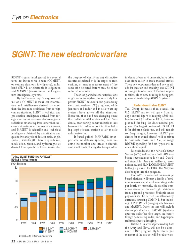 SIGINT AerospaceAmerica 200407 | PDF | Signals Intelligence ...