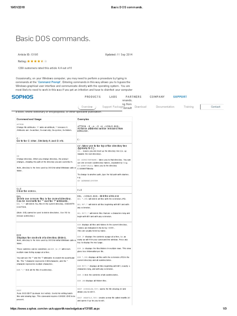 Basic Dos Commands Command Prompt Pdf Command Line Interface Computer File 9652