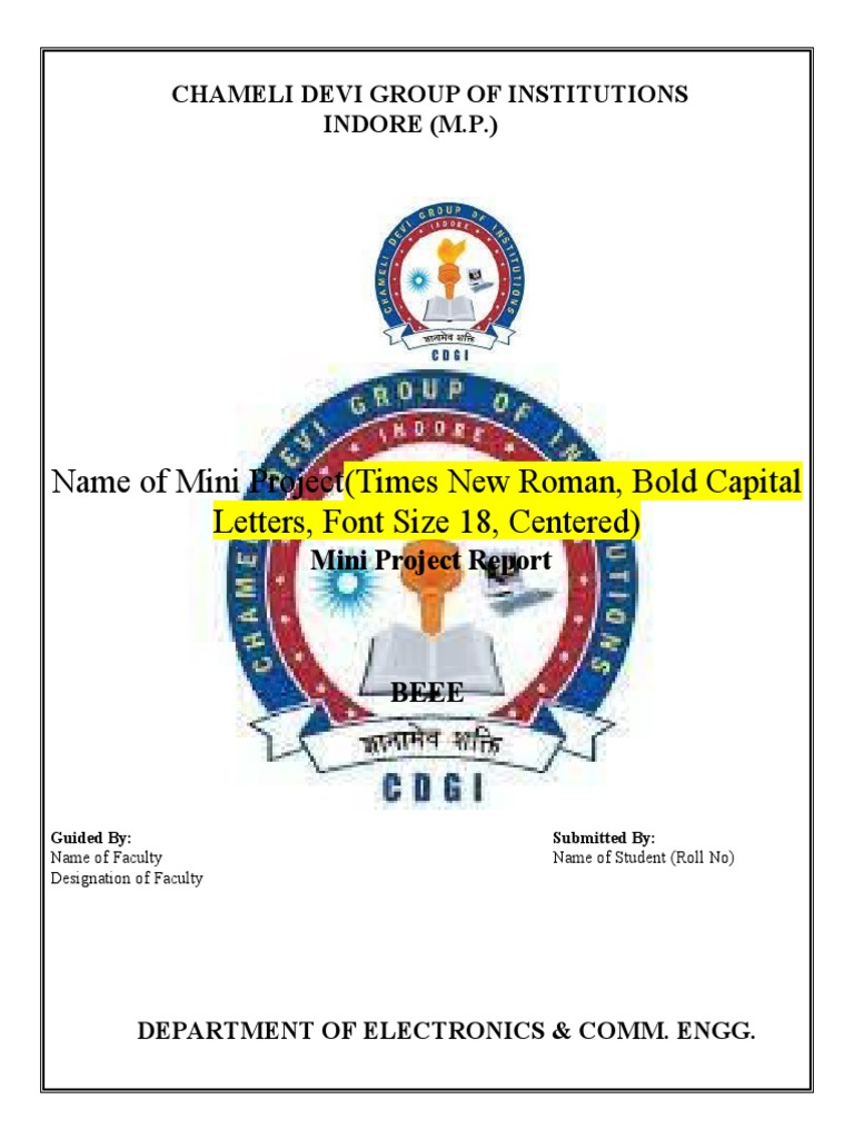 Mini Project Report - Electronics Engineering | PDF