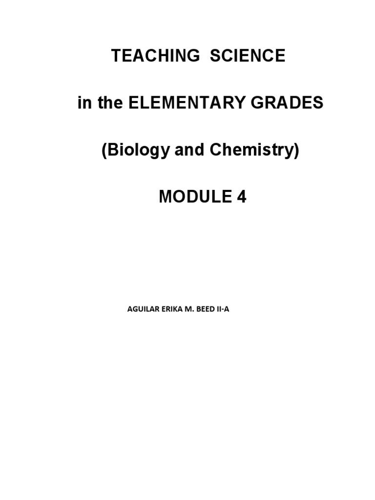 Teaching Science in The Elementary Grades (Biology and Chemistry) | PDF ...