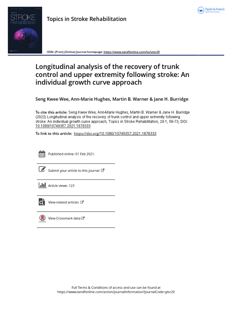 Longitudinal Analysis of The Recovery of Trunk Control and Upper ...