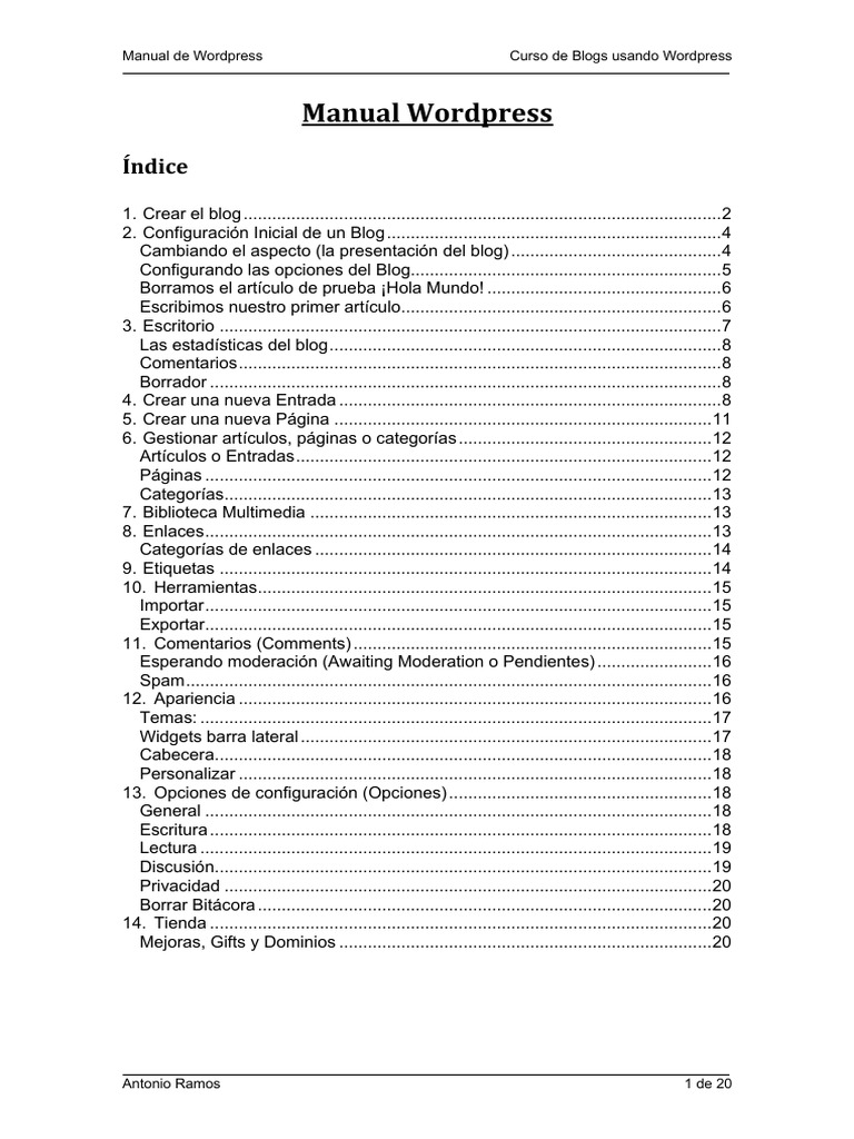Manual Wordpress | PDF | Blog | Word Press