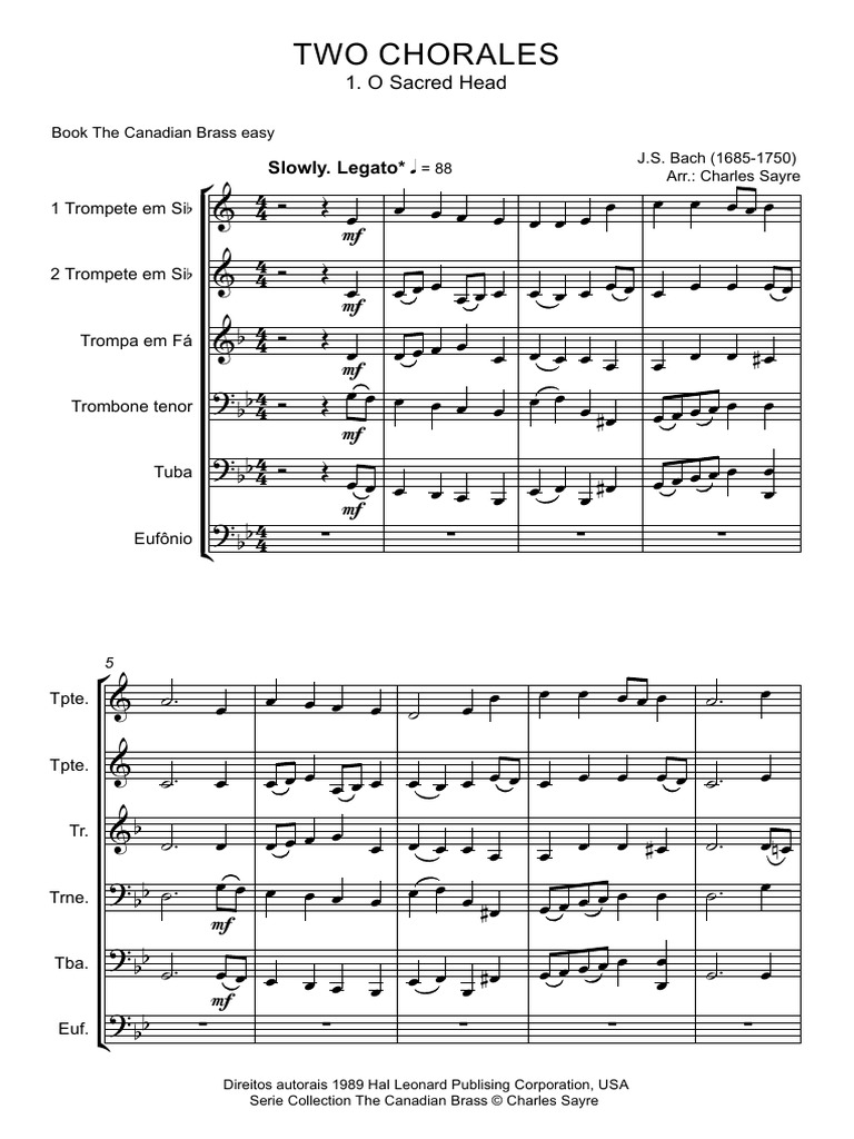 TWO CHORALES - Partituras e Partes | PDF