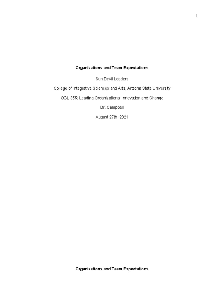 Organizations and Team Expectations-2 | PDF | Swot Analysis | American ...