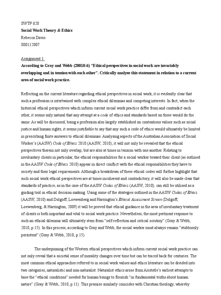 Essay Final To Print | PDF | Autonomy | Social Work