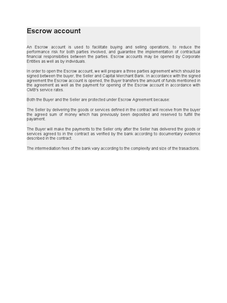 Understanding Escrow Accounts | PDF | Property | Money