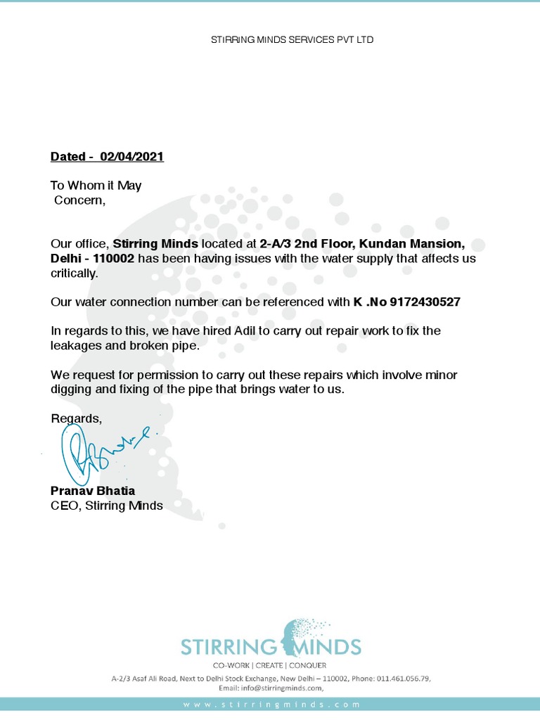 Dated - 02/04/2021: Stirring Minds Services PVT LTD | PDF