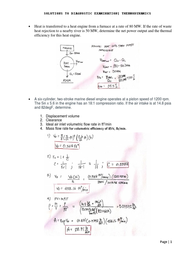 Diagnostic Exam (Thermodynamics) | PDF | Heat | Temperature