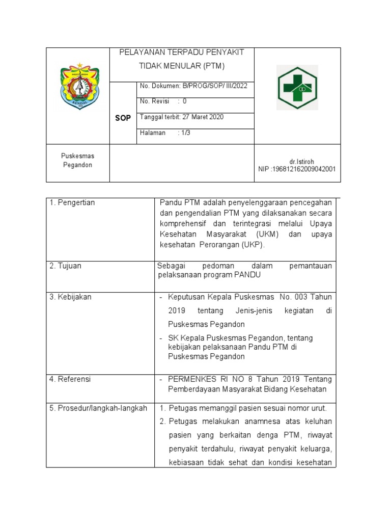 Sop Pandu PTM 22 | PDF