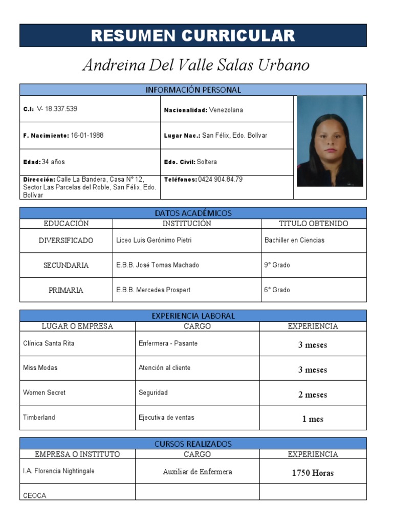 Resumen Curricular | PDF