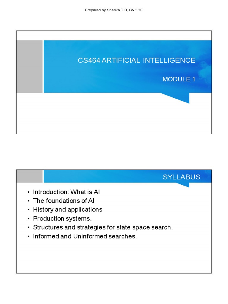 Ai Module 1 PPT 1 | PDF | Artificial Intelligence | Intelligence (AI ...