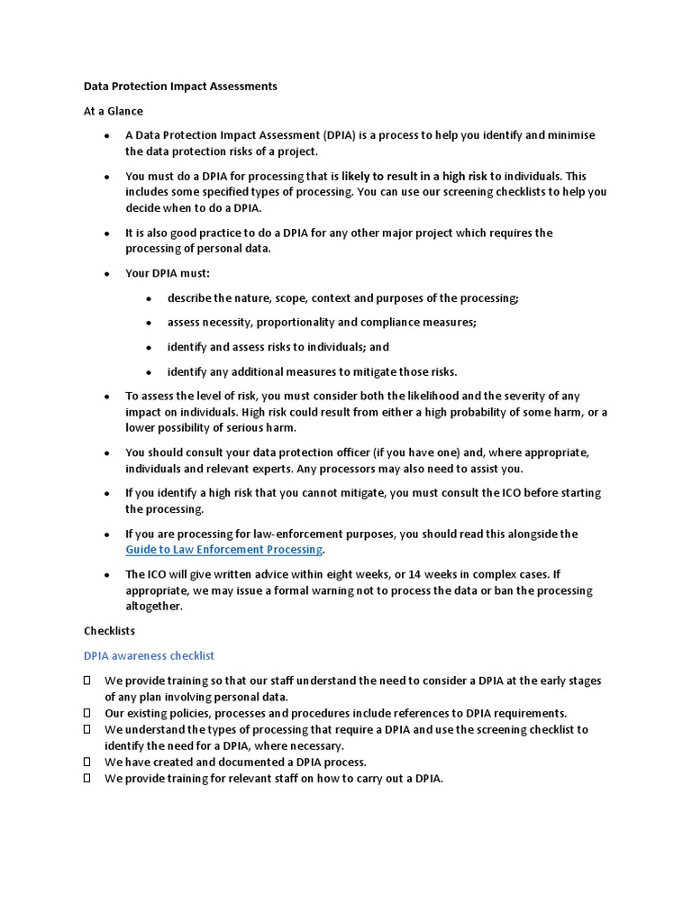 Essential Guide to Data Protection Impact Assessments | PDF | Risk ...