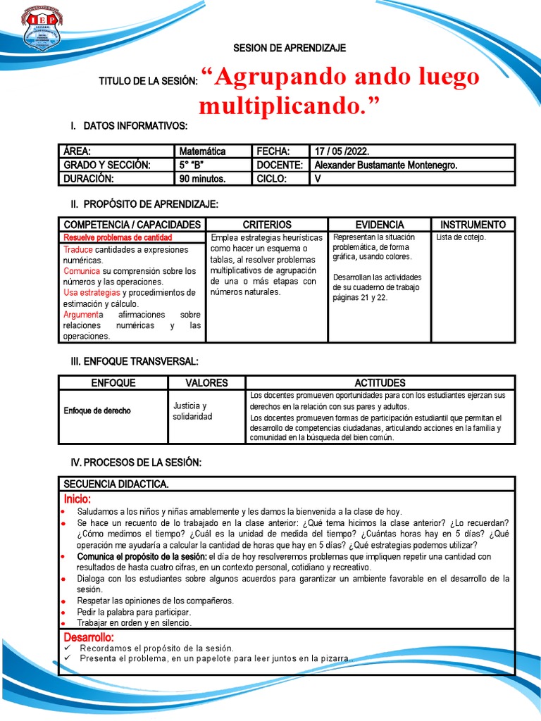 S.A MATE Agrupando Ando 17-05-22 | PDF | Aprendizaje | Science