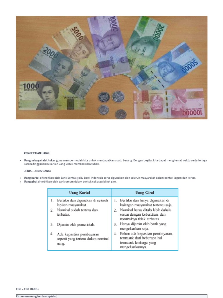 Pengertian dan Fungsi Uang di Indonesia | PDF