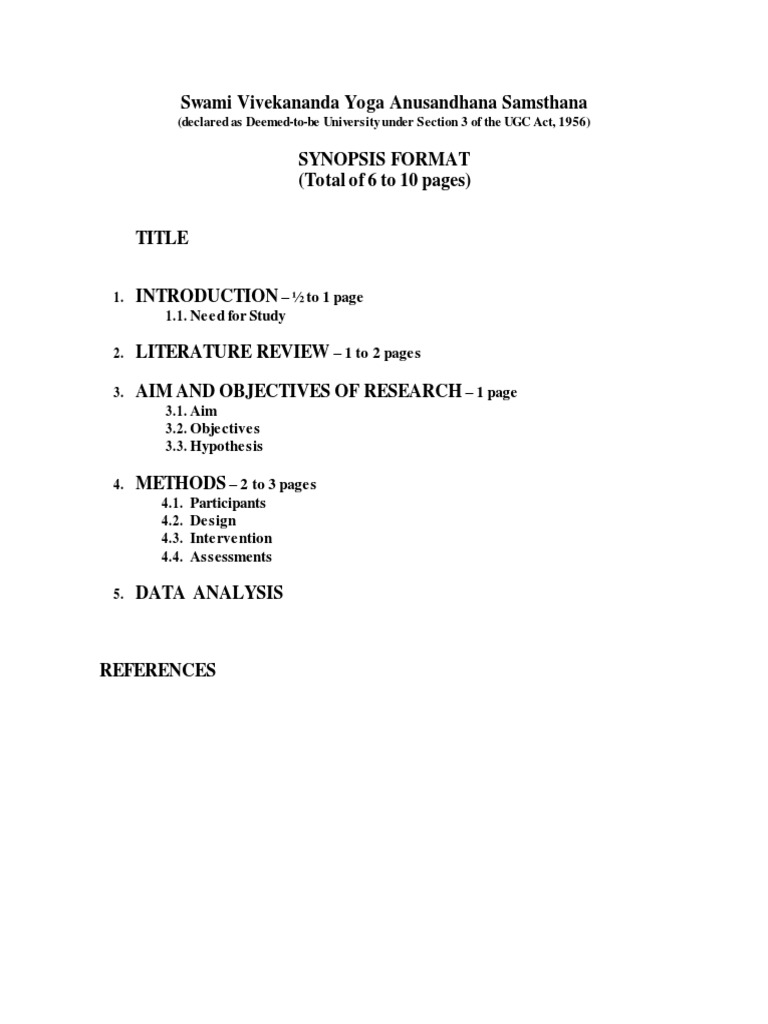 PhD Synopsis Format Guidelines | PDF