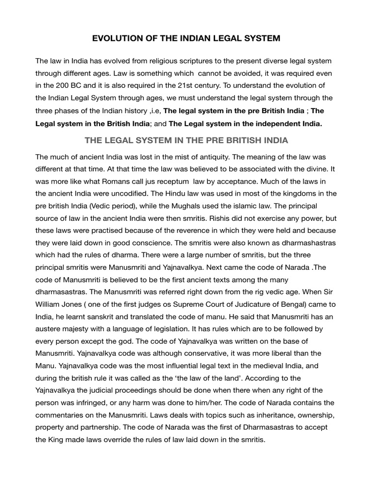 Evolution of The Indian Legal System 2 | PDF | Supreme Courts | Justice