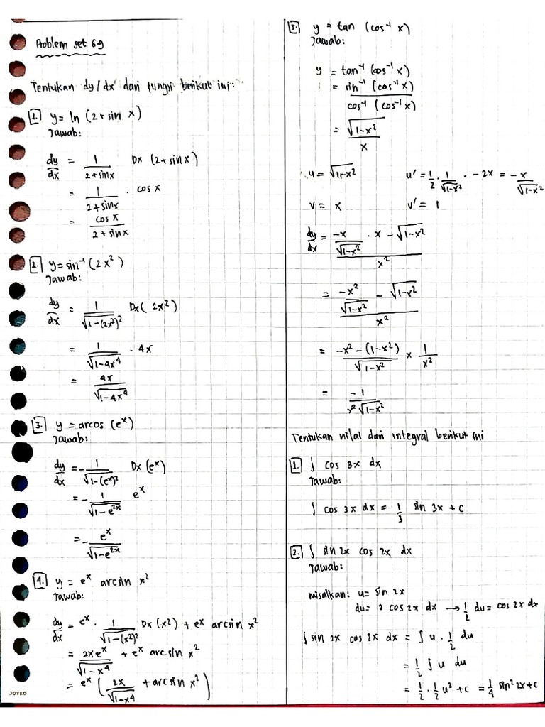 Problem Set 6.9 (Purcell Calculus 9th Edition) | PDF