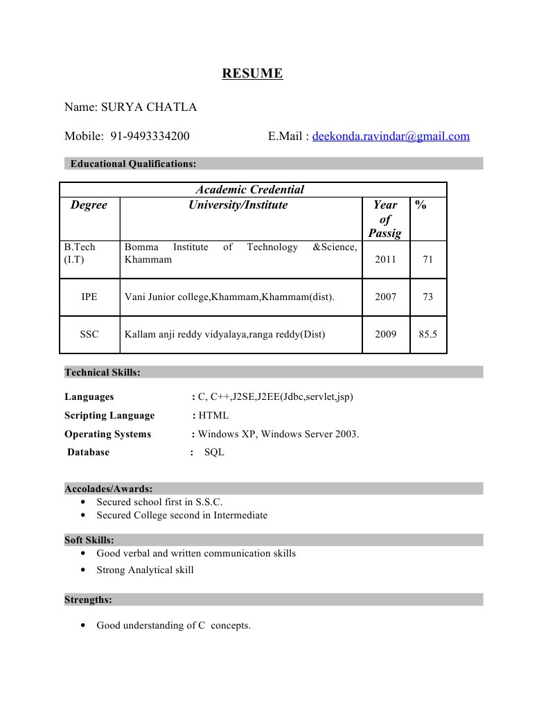 Resume of Surya Chatla - IT Graduate | PDF | Career & Growth | Computers