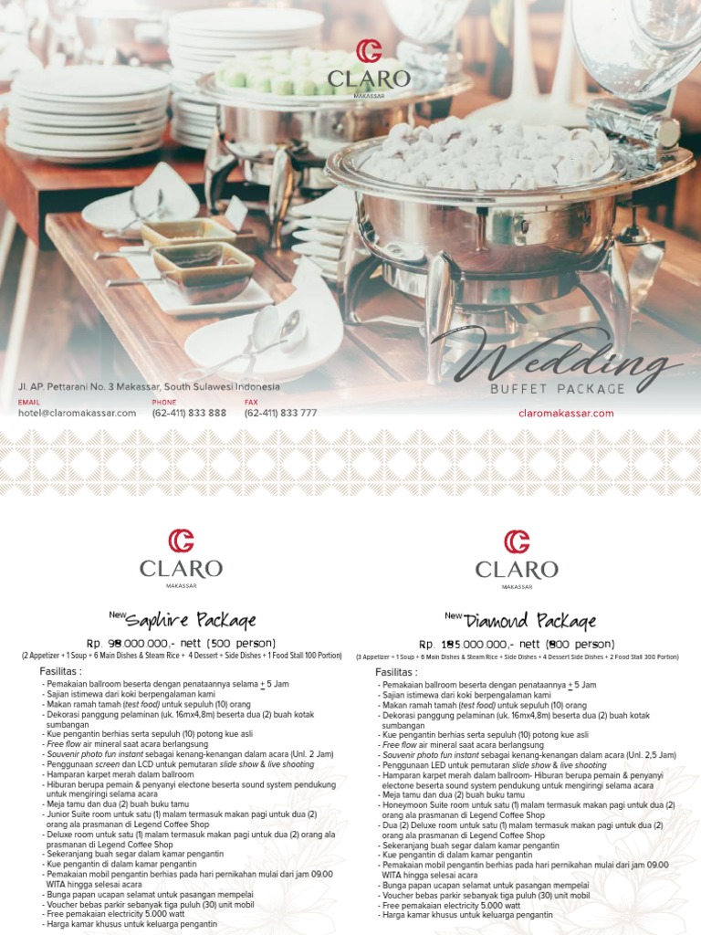 Wedding: Buffet Package | PDF | Memasak, Makanan, & Anggur