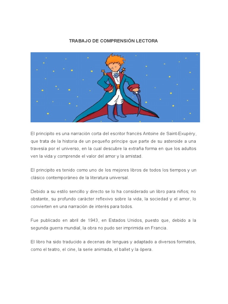 Taller Lectura El Principito | PDF | El Principito