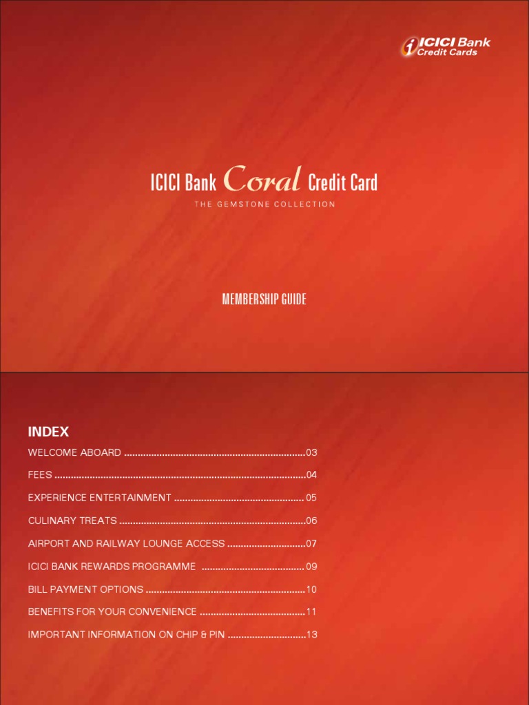 Credit Card Icici Bank: Membership Guide | PDF | Personal ...