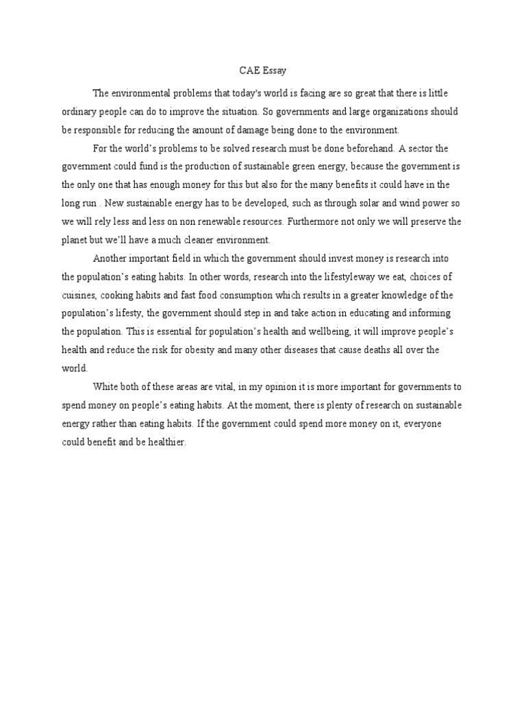 CAE Essay | PDF
