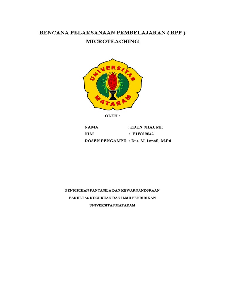 Contoh RPP Microteaching | PDF | Karier & Perkembangan