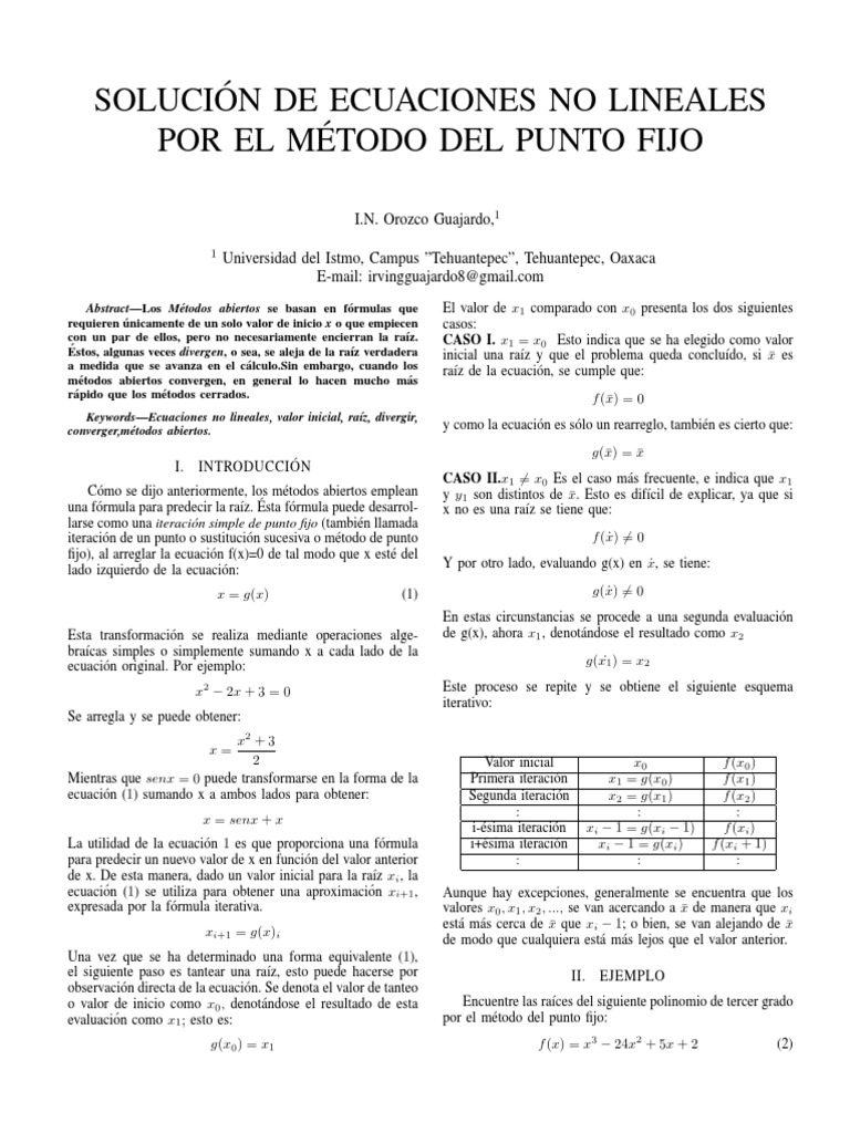 Método Punto Fijo | PDF | Ecuaciones | Algoritmos