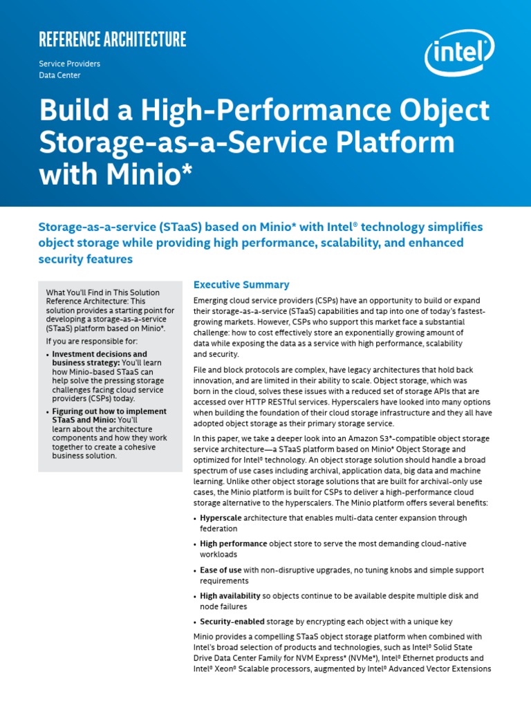 CPG MinIO Reference Architecture | PDF | Solid State Drive | Scalability