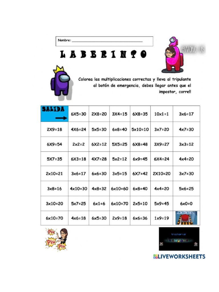 Laberinto Among Us Tablas) | PDF