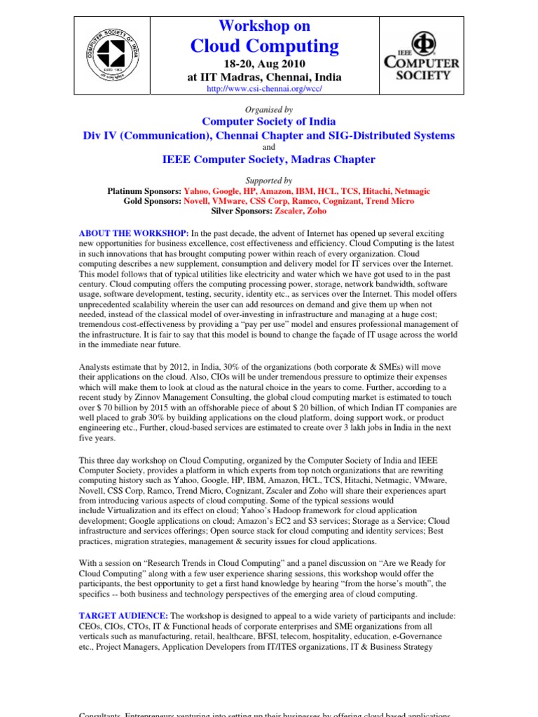 WCC Brochure | PDF | Cloud Computing | Cheque