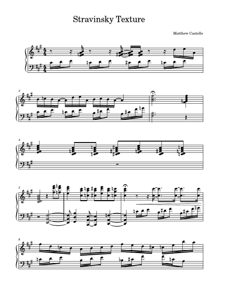 Stravinsky Texture: Matthew Castello | PDF