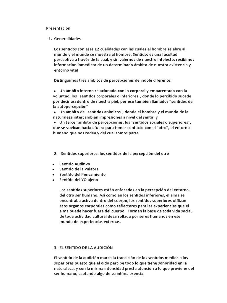 Los 12 Sentidos | PDF | Percepción | Alma