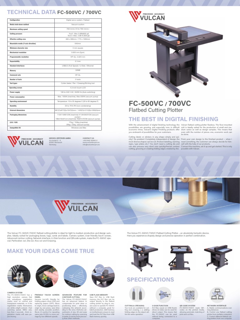 Vulcan FC500 700datasheet | PDF | Camera | Equipment