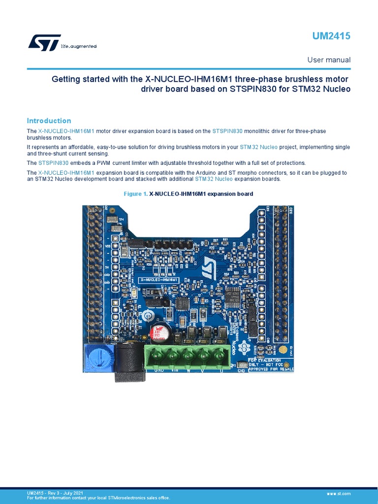 Um2415 Getting Started With The Xnucleoihm16m1 Threephase Brushless ...