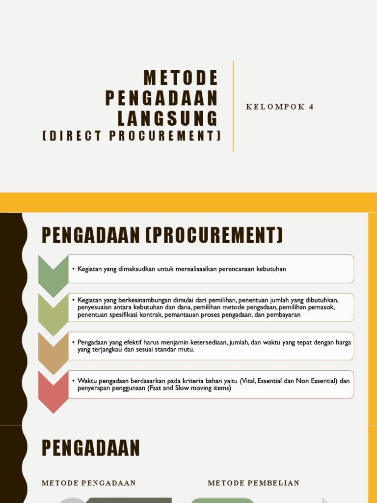 Kel 4 Metode Pengadaan Langsung | PDF