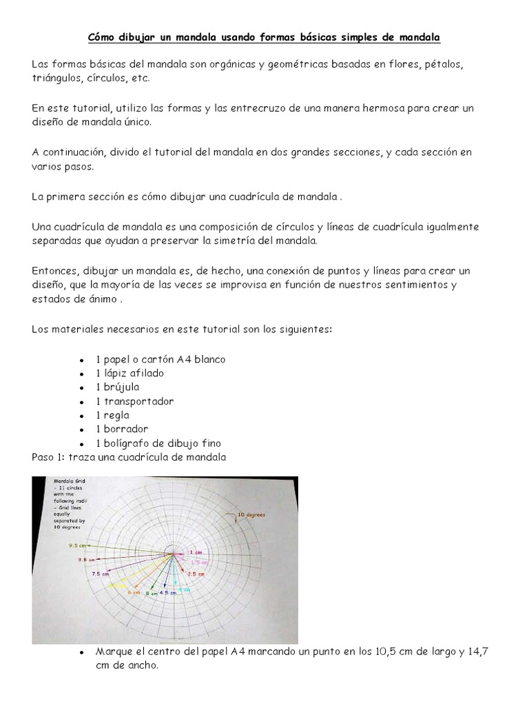Cómo Dibujar Un Mandala Usando Formas Básicas Simples de Mandala | PDF