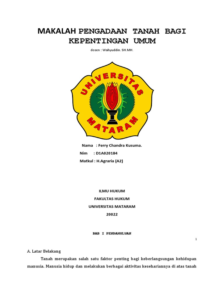 Pengadaan Tanah Hukum Agraria Pdf 