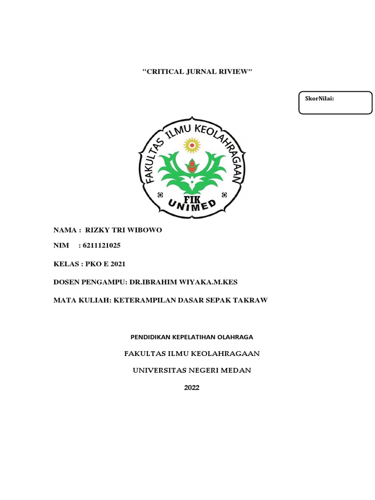 CJR SEPAK TAKRAW Rizky Tri Wibowo | PDF