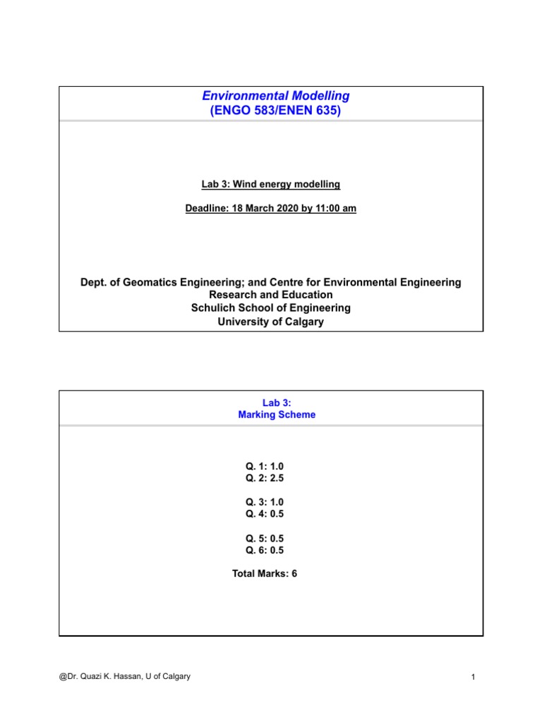 Lab 3 - Instructions - Wind Energy Modelling | PDF | Wind Power | Wound