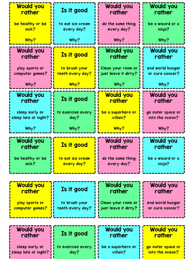 Let's Talk game cards | PDF