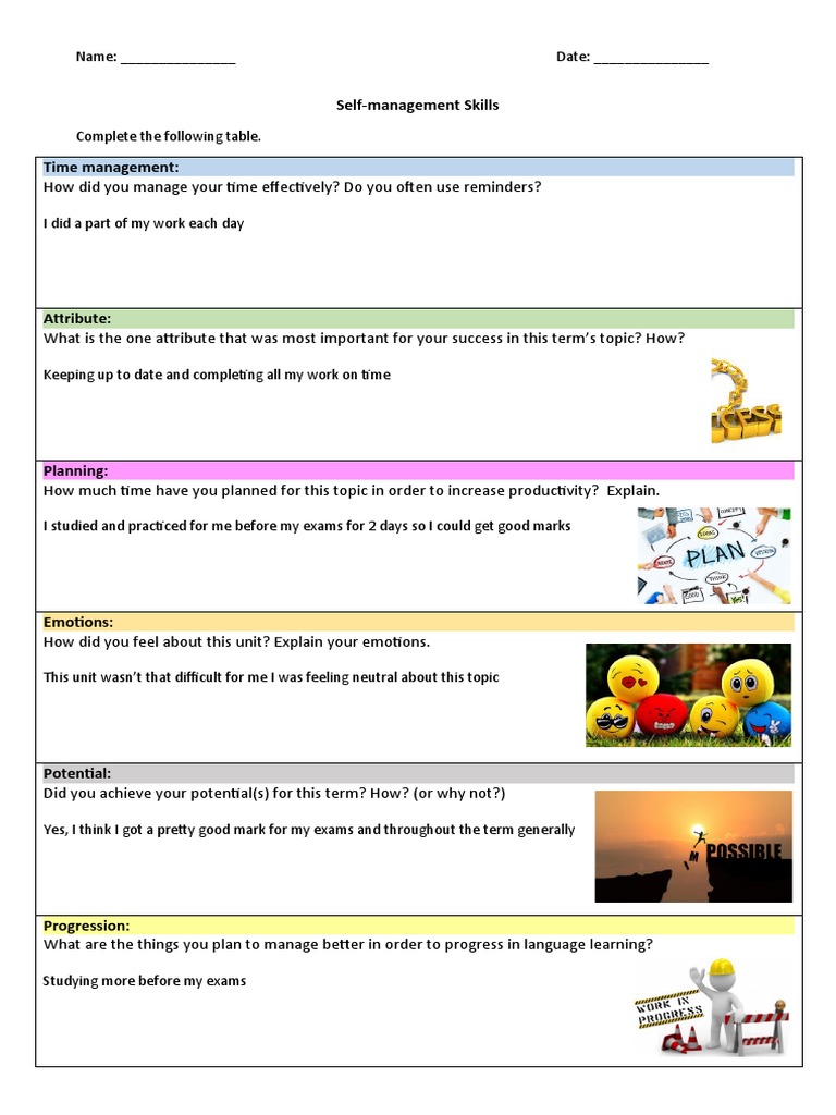 Atl Self Management Skills | PDF