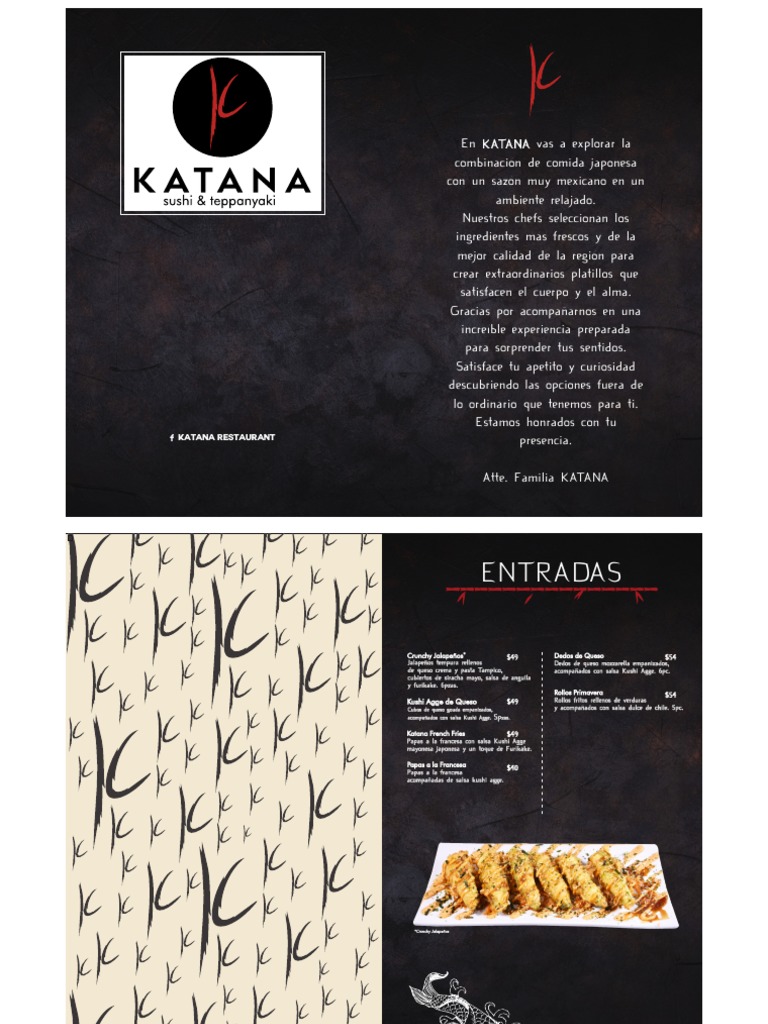 Menú del Restaurante Katana | PDF | Salsa | Papas fritas