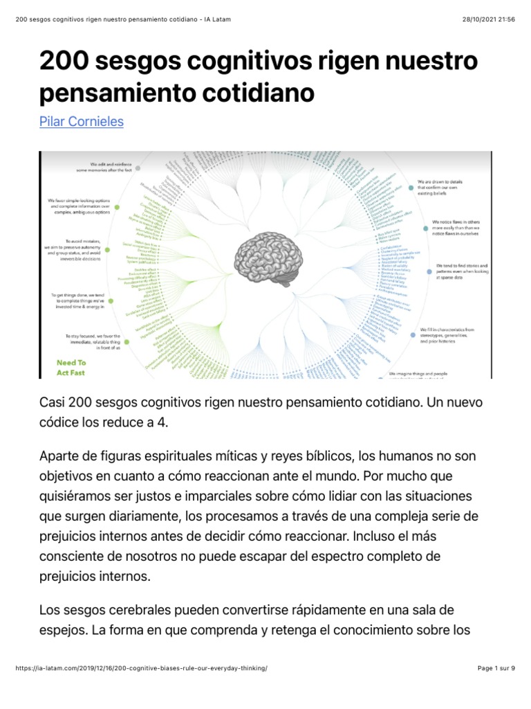 200 Sesgos Cognitivos Rigen Nuestro Pensamiento Cotidiano - IA Latam ...