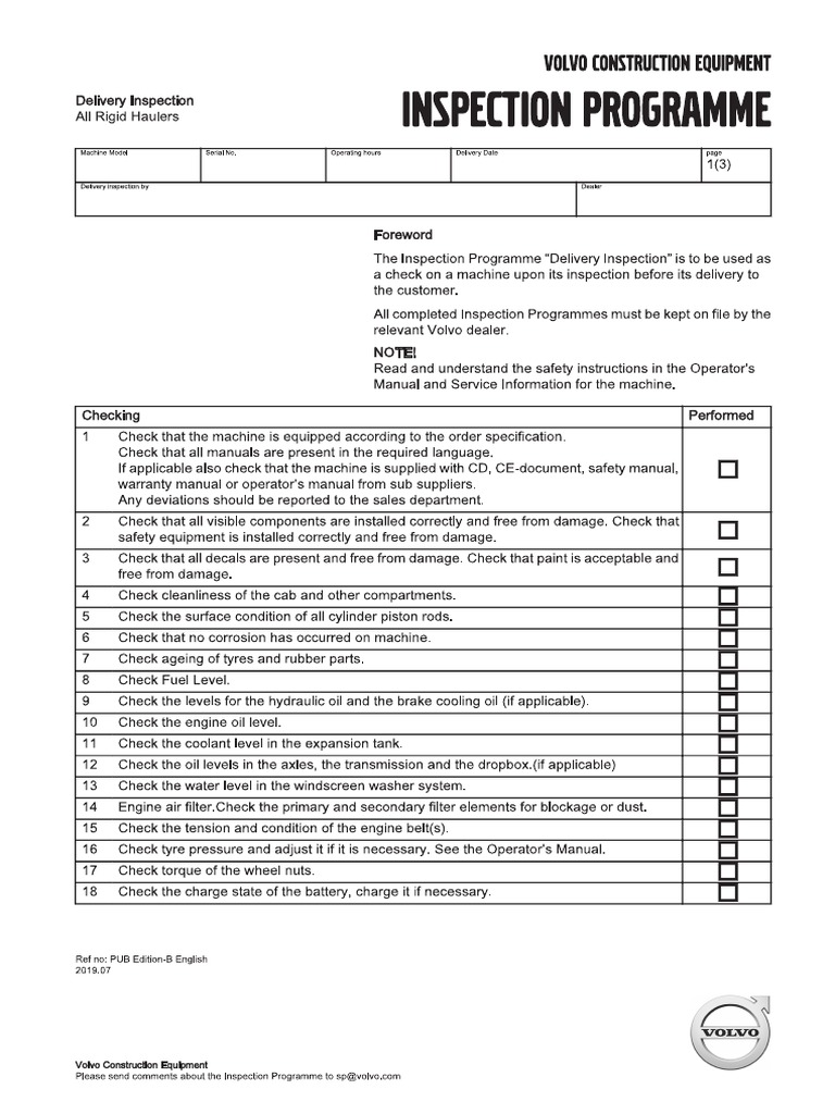 RHA, Delivery Inspection - GB | PDF