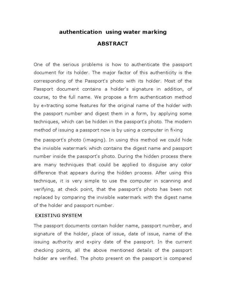A New Passport Authentication System | PDF | Authentication | Passport