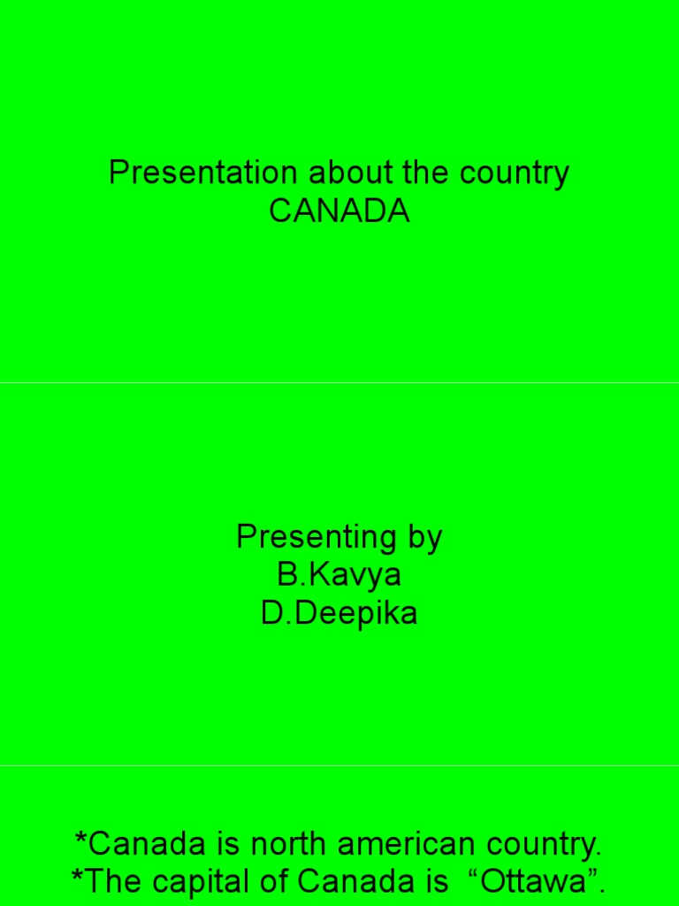 Presentation About The Country Canada | PDF