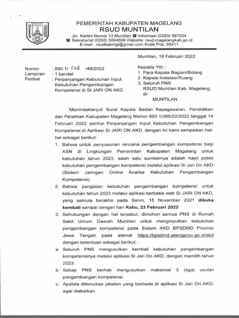 Panduan Si Jari On AKD untuk PNS RSUD Muntilan | PDF